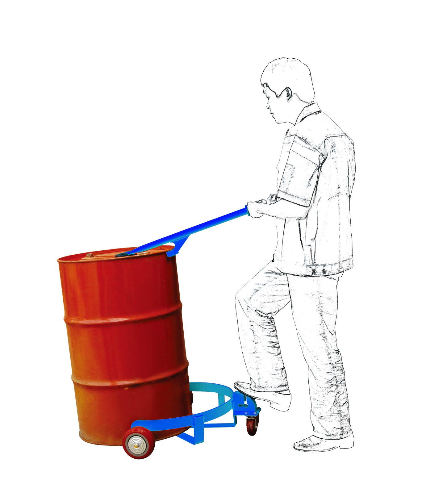 DC500 Low profile drum caddy, drum mover, drum handling