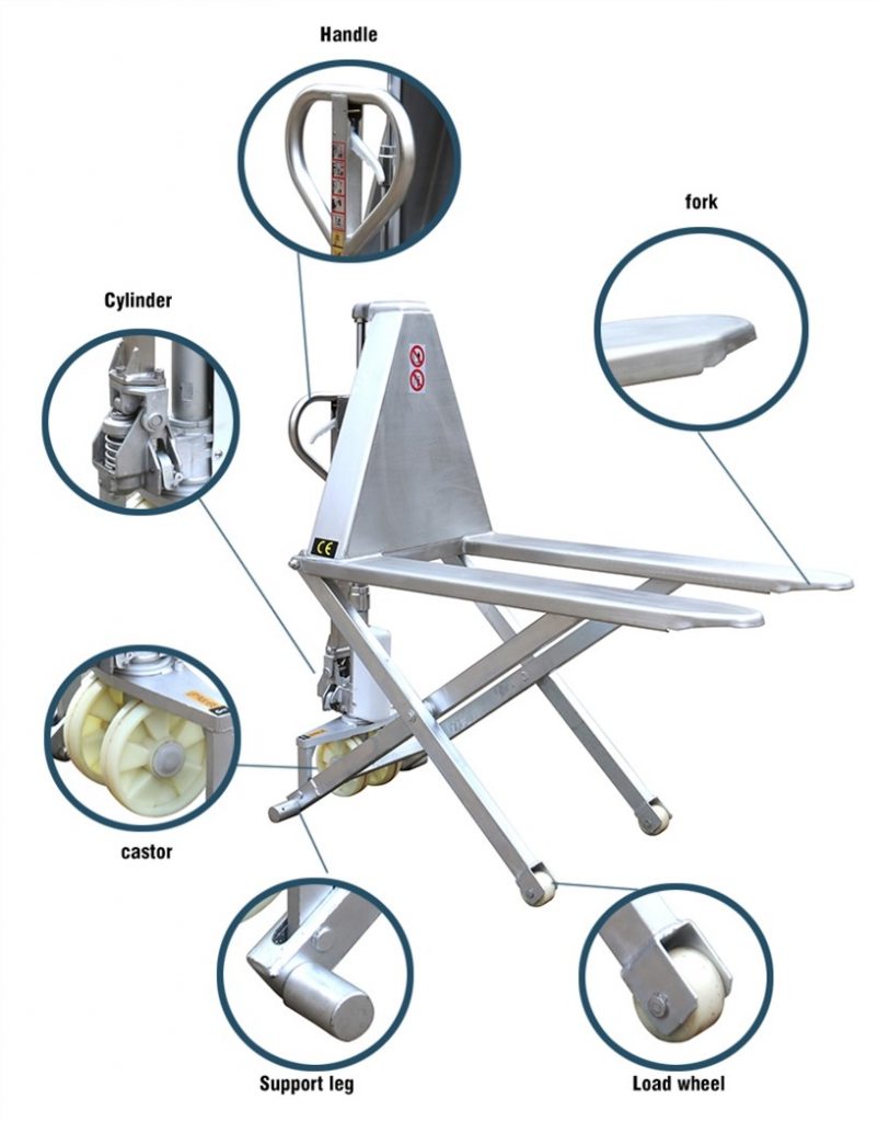 HSG540M stainless steel high lift pallet truck, electric stainless ...