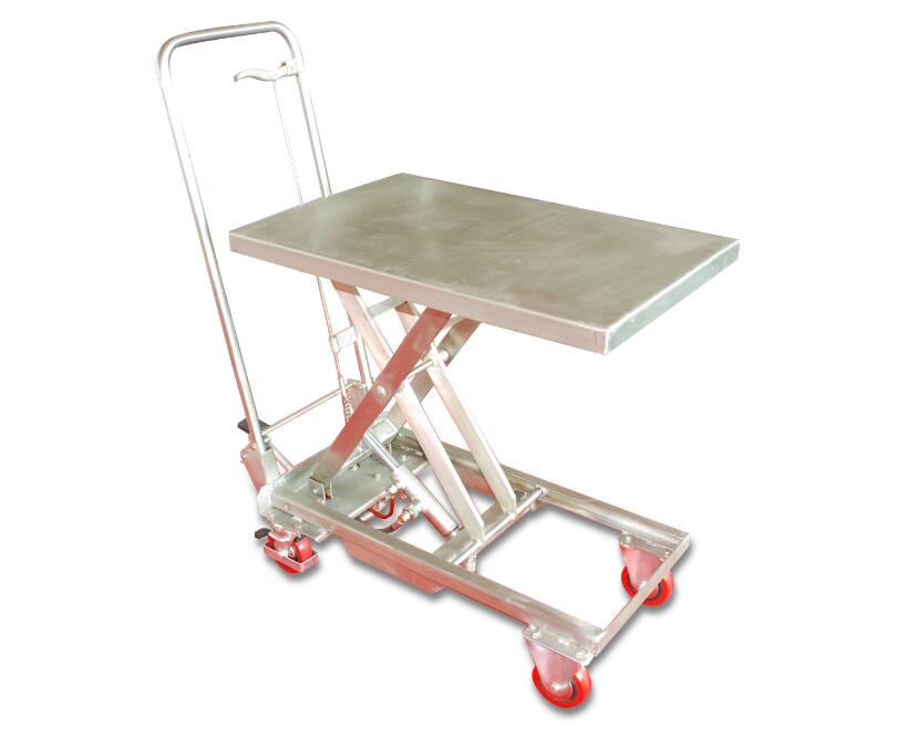 BSS10 stainless steel lift table, manual hydraulic lift table